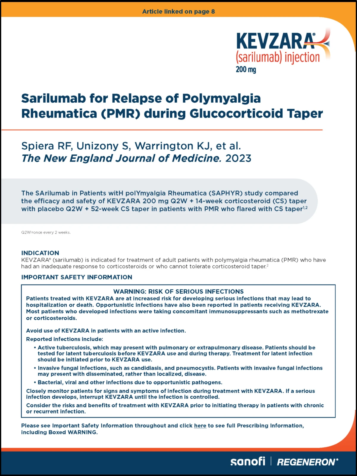 KEVZARA® Resources | KEVZARA® (sarilumab) injection 200 mg