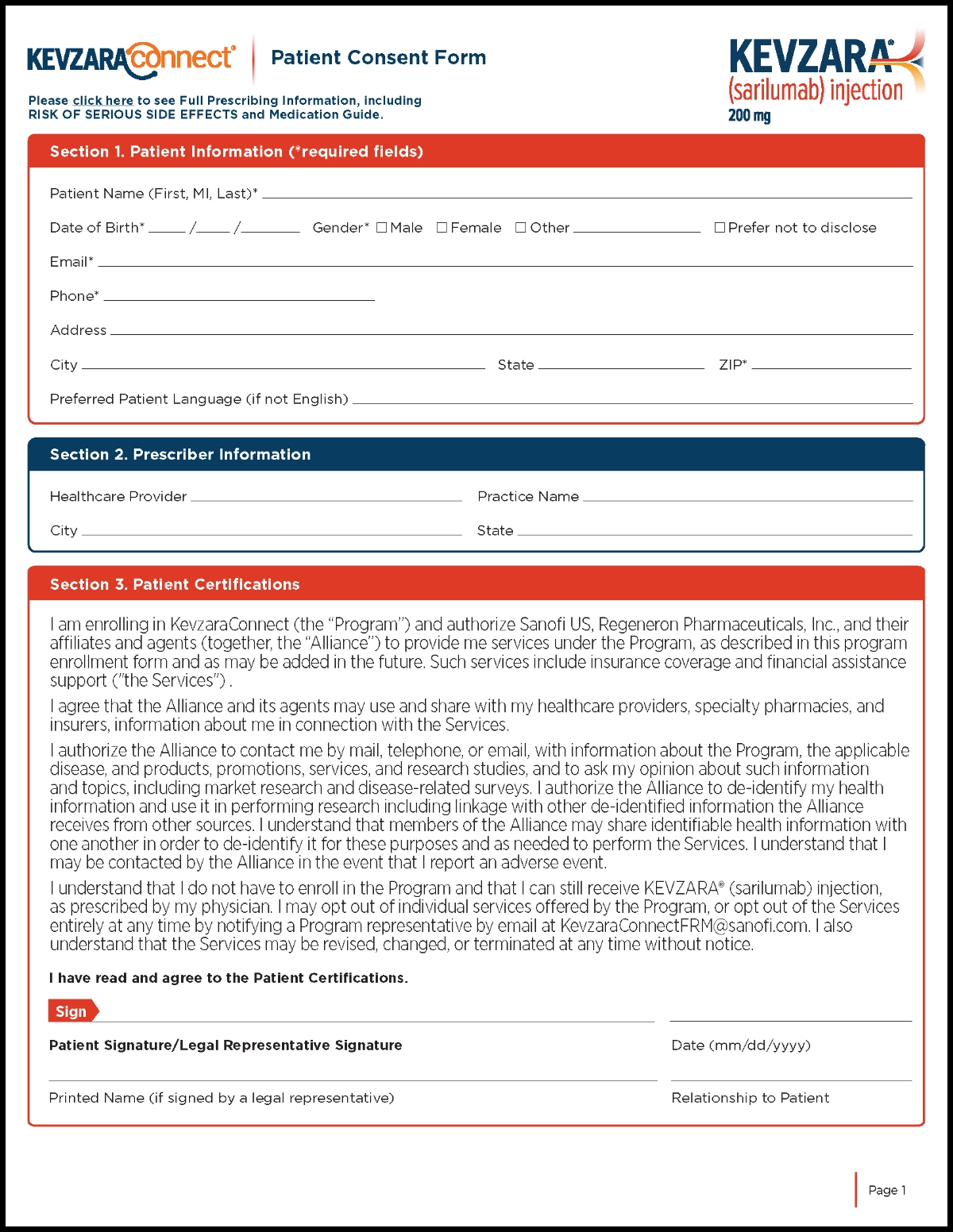 KEVZARA® Resources | KEVZARA® (sarilumab) injection 200 mg