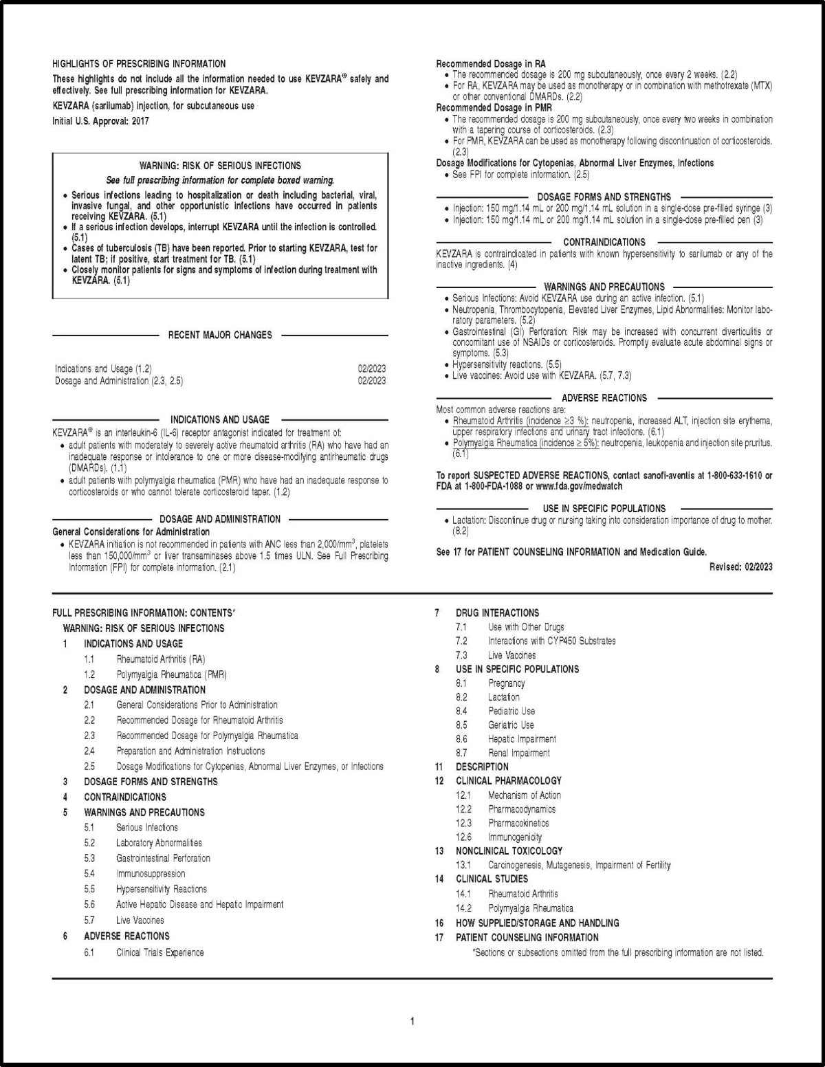 KEVZARA® Resources | KEVZARA® (sarilumab) injection 200 mg