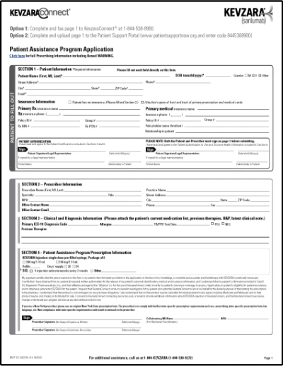 KEVZARA® Resources | KEVZARA® (sarilumab) injection 200 mg