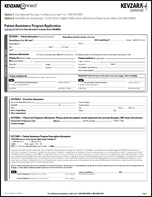 KevzaraConnect® Patient Support Program | KEVZARA® (sarilumab ...