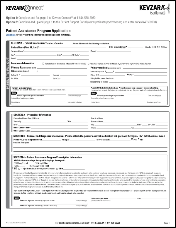 KEVZARA® Resources | KEVZARA® (sarilumab) injection 200 mg