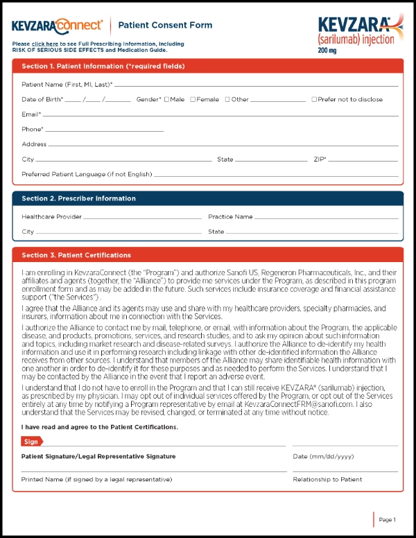 KEVZARA® Resources | KEVZARA® (sarilumab) injection 200 mg
